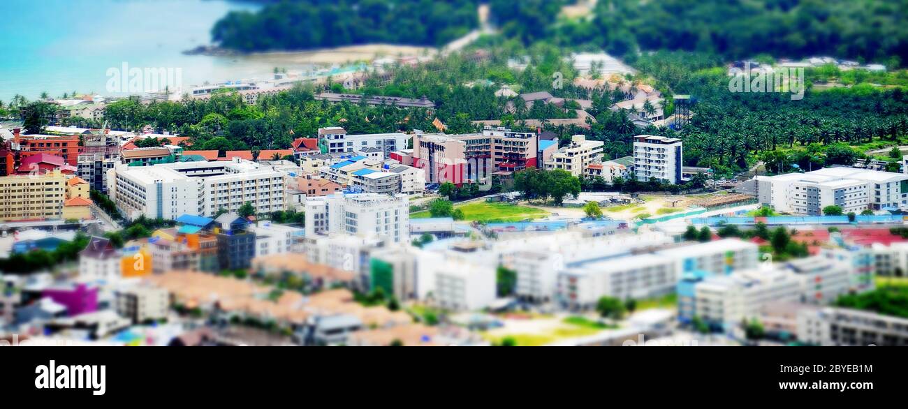 Sunny resort town by the sea Stock Photo - Alamy