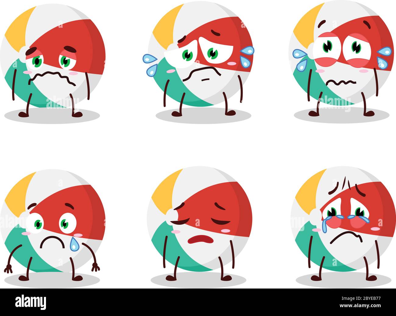 Beach ball cartoon character with sad expression Stock Vector Image ...