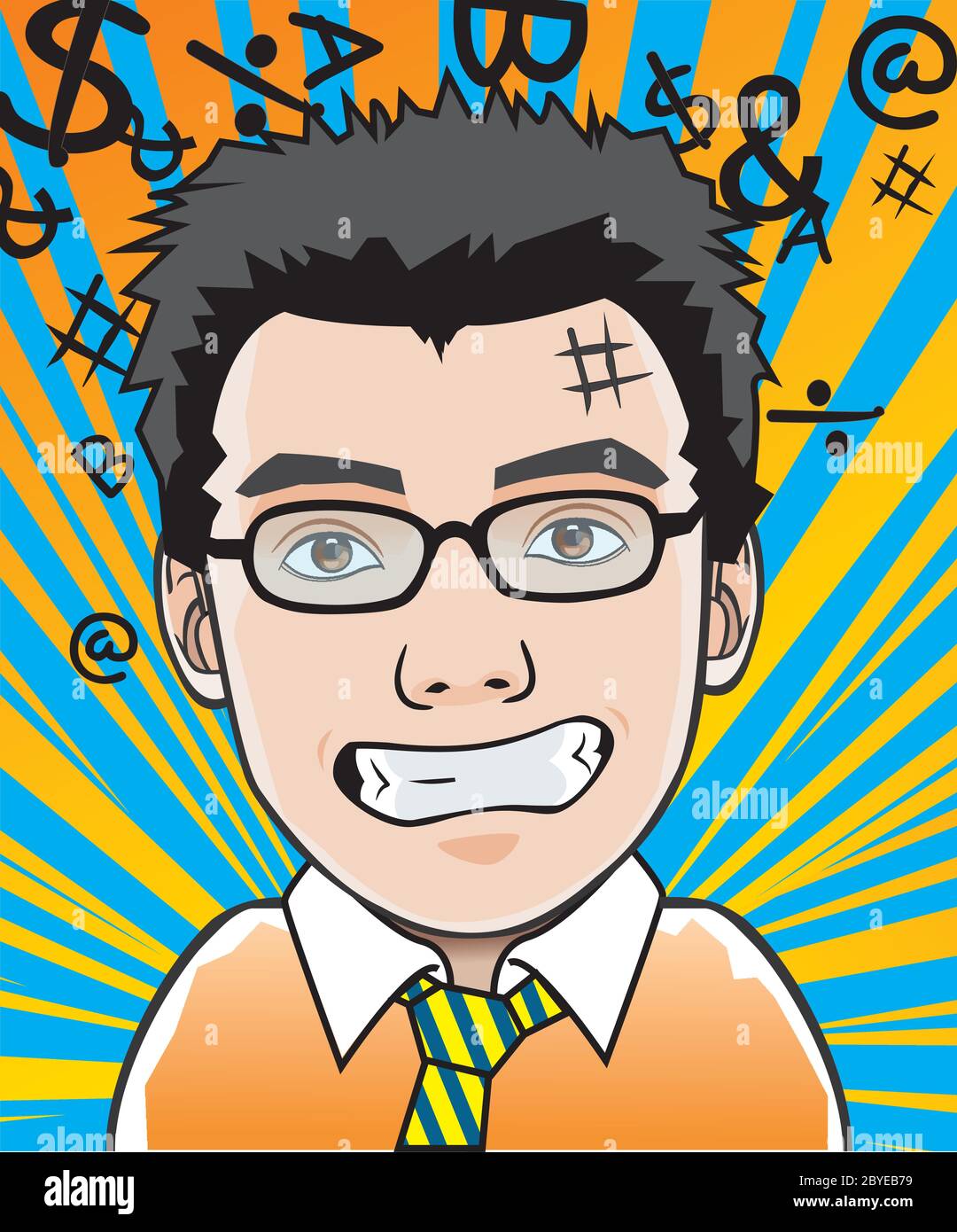 Cartoon portrait a surprise boy Stock Vector Image & Art - Alamy