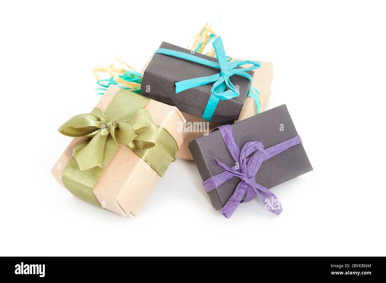 Gift box over yellow Cut Out Stock Images & Pictures - Alamy
