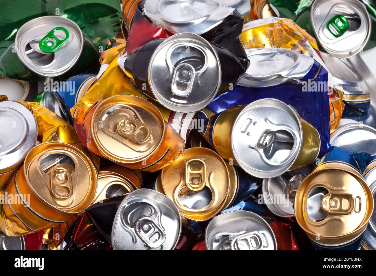 The crumpled beer cans Stock Photo - Alamy