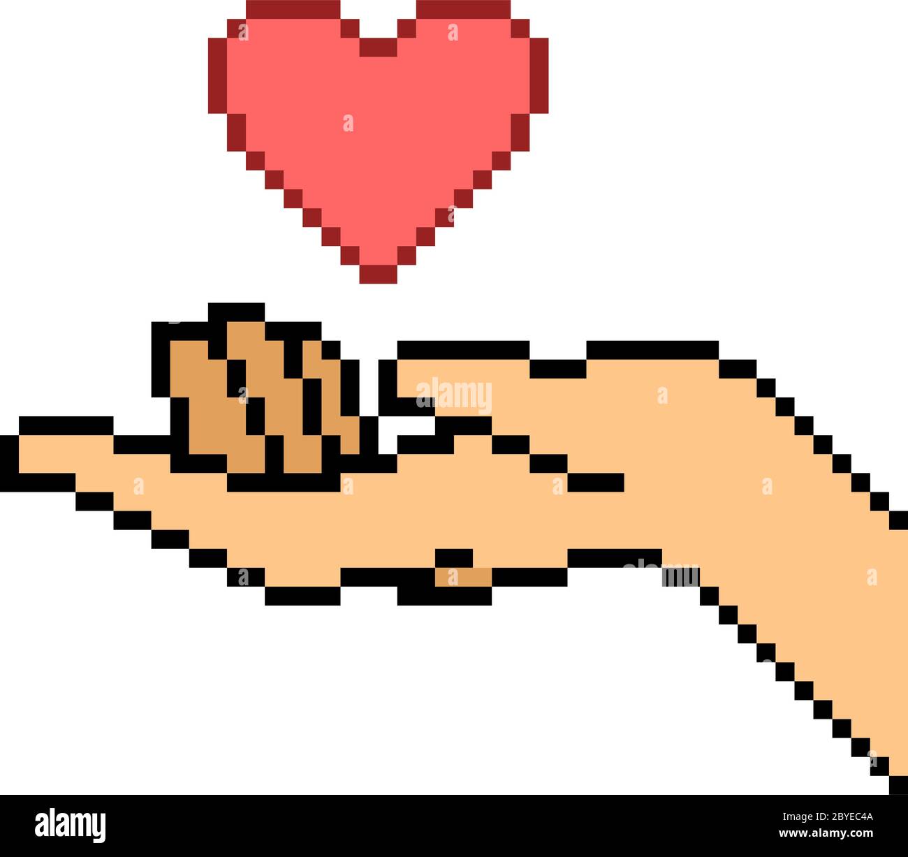 Vector Pixel Art Hand Gesture Love Isolated Stock Vector Image And Art