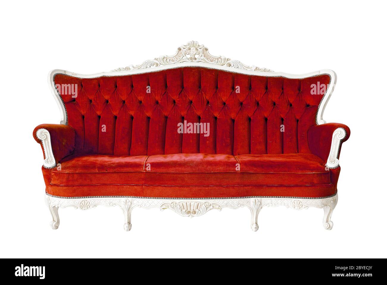 luxury red sofa isolated Stock Photo - Alamy