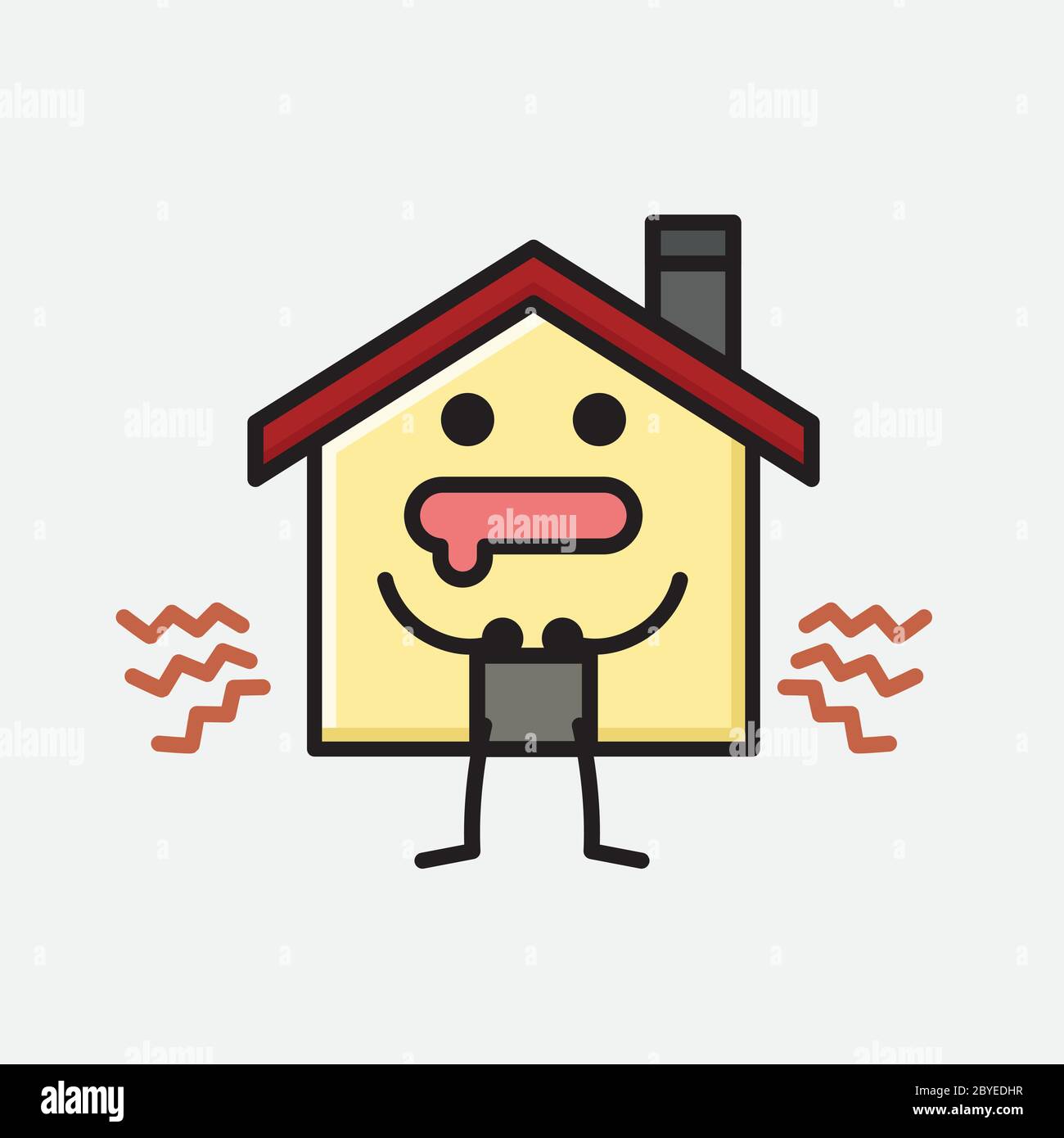 An illustration of Cute House Mascot Vector Character in Flat Design ...