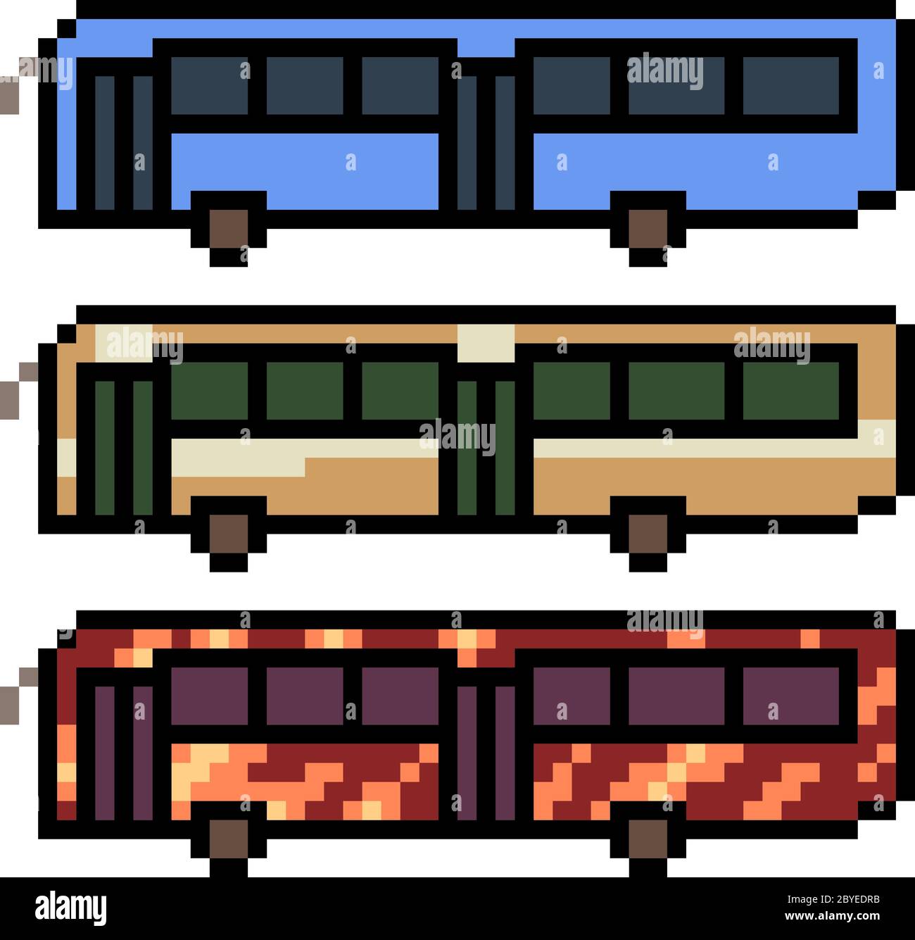vector pixel art bus isolated Stock Vector Image & Art - Alamy