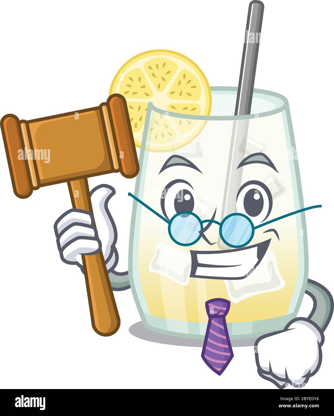 A wise judge of tom collins cocktail mascot design wearing glasses ...