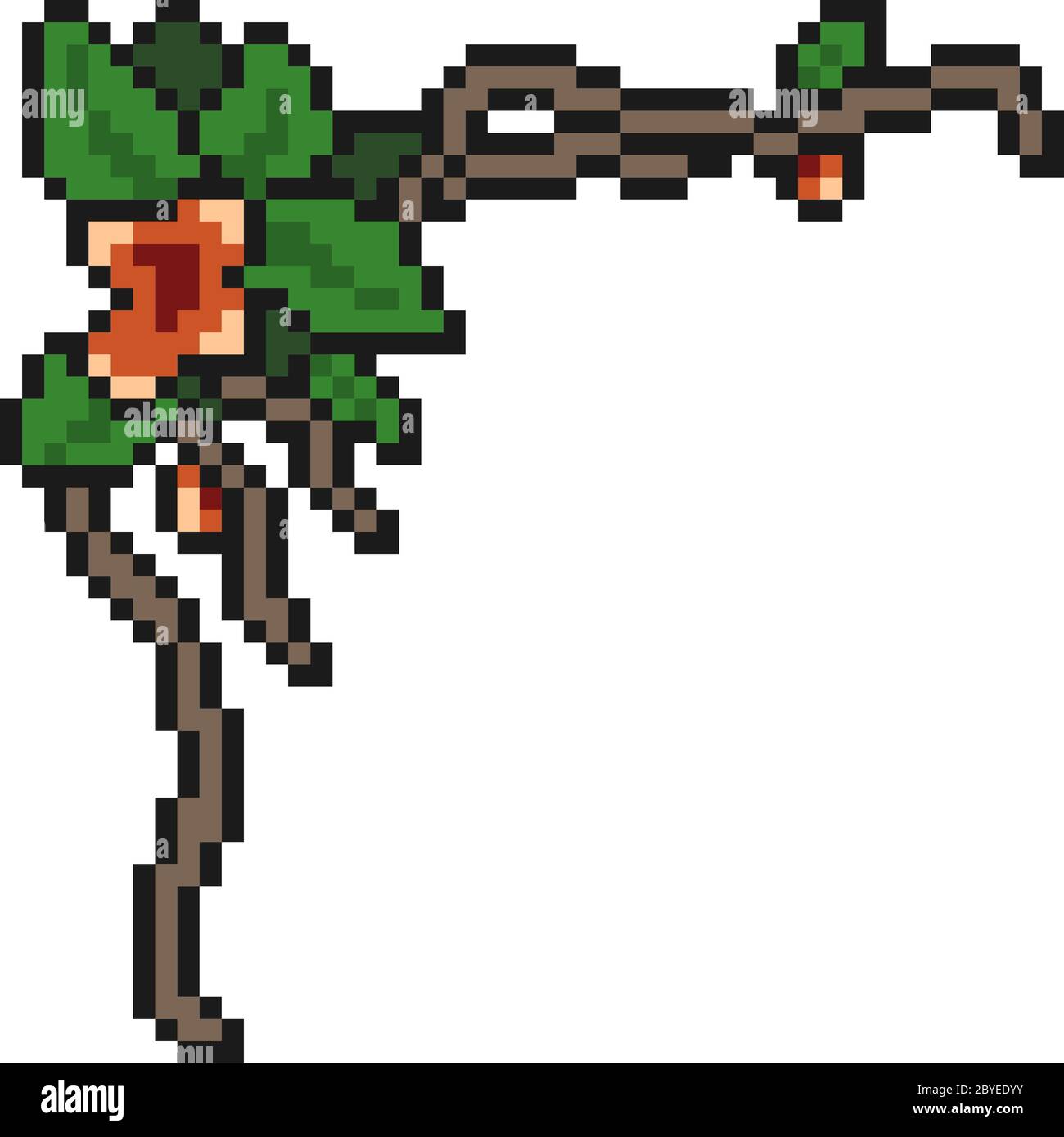 vector pixel art flower decoration isolated Stock Vector Image & Art ...