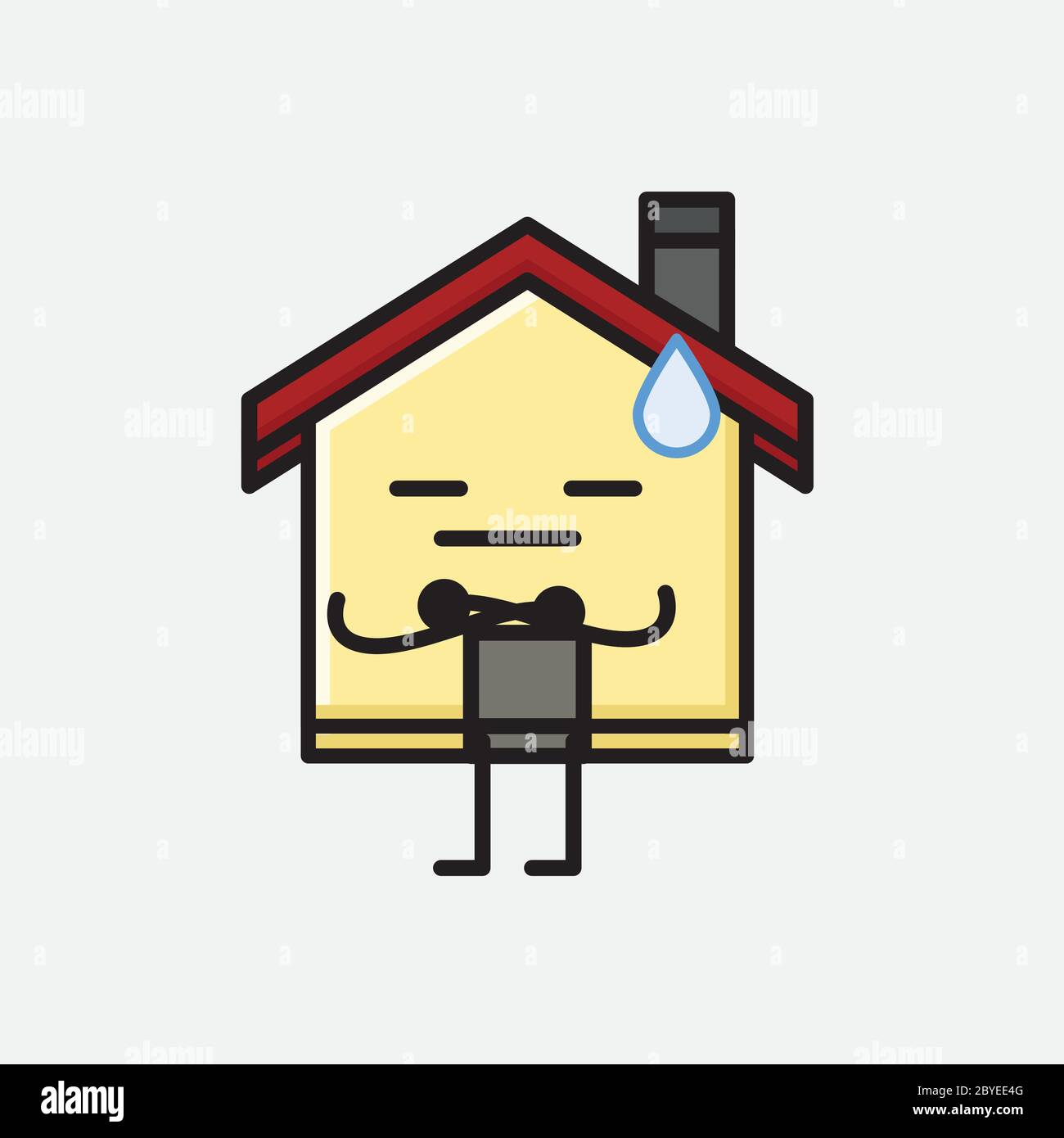 An illustration of Cute House Mascot Vector Character in Flat Design ...