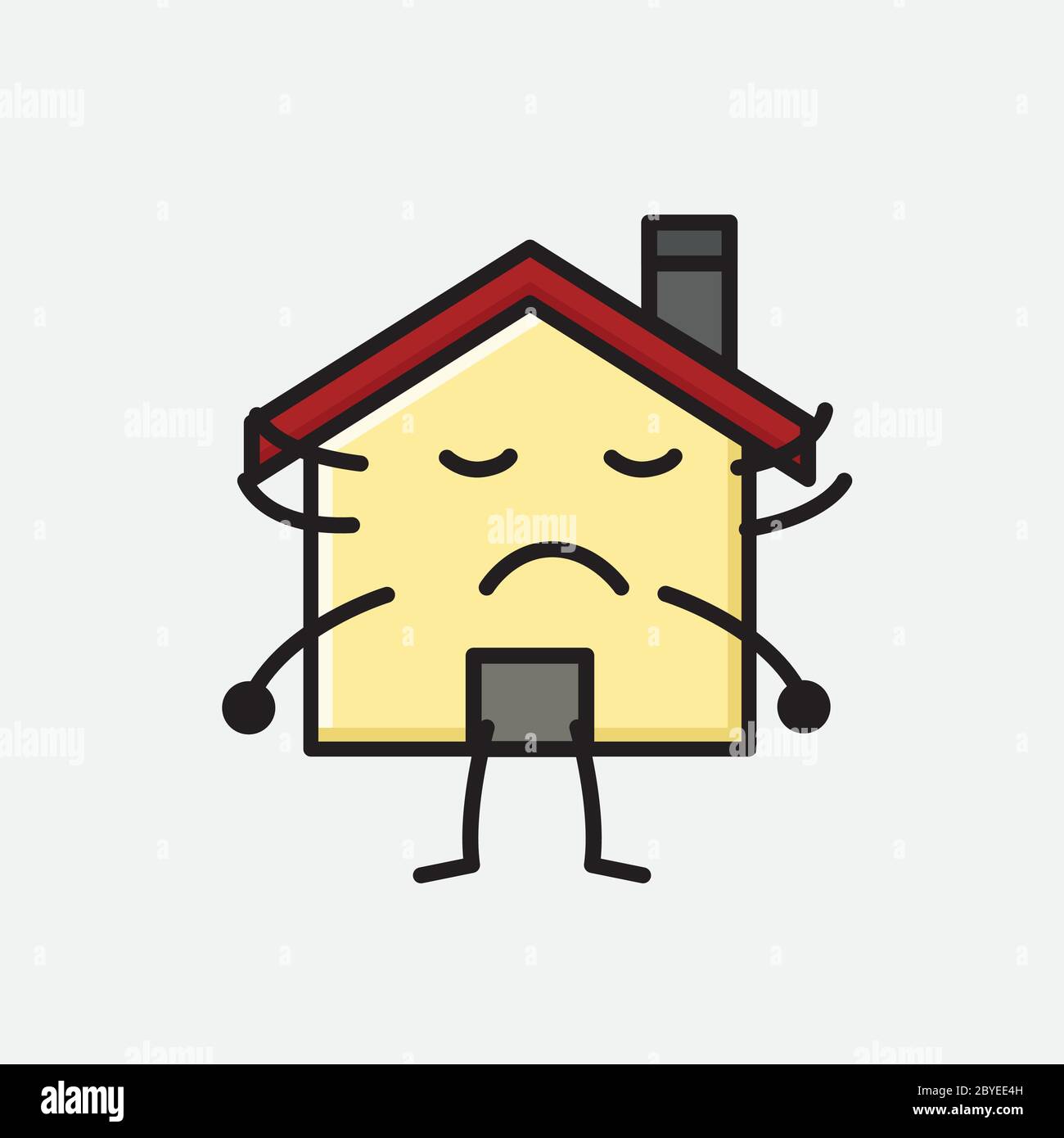 An illustration of Cute House Mascot Vector Character in Flat Design ...