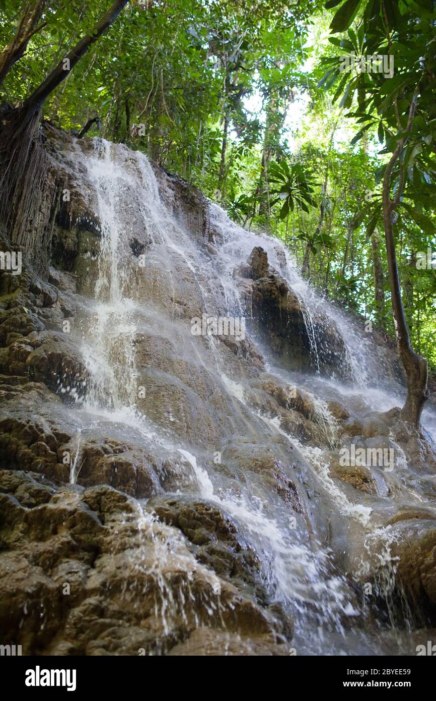 Jamaica. Small waterfalls in the jungle Stock Photo - Alamy