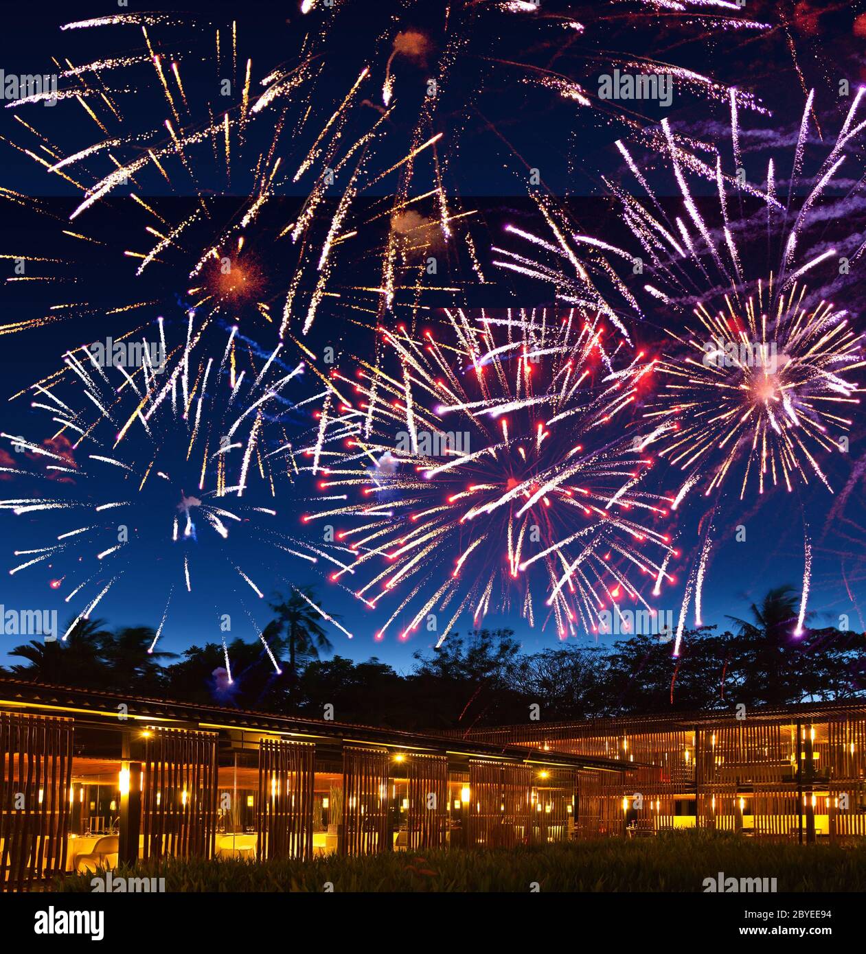 Fireworks moon celebration sky hi-res stock photography and images - Alamy
