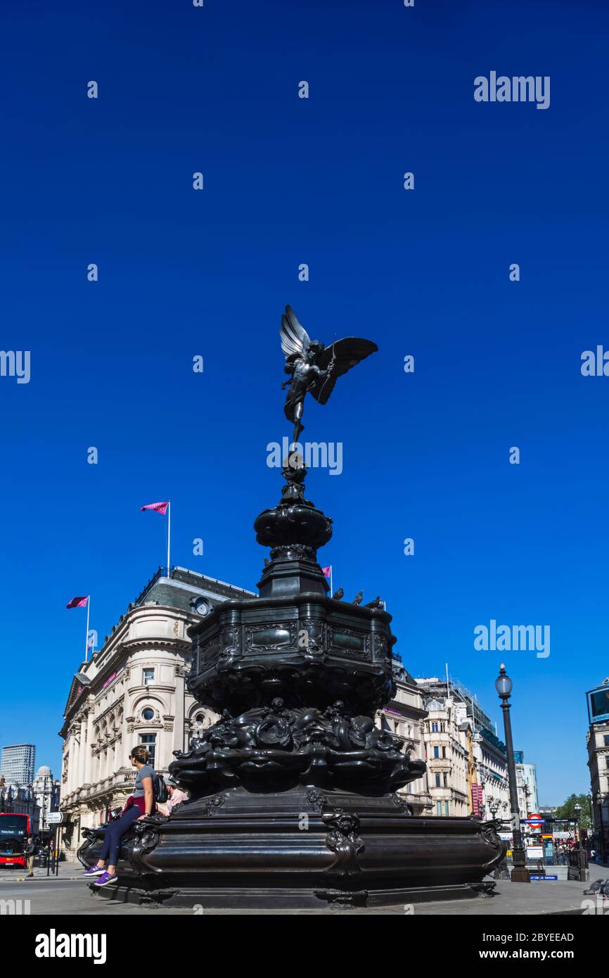 England, London, Piccadilly Circus, Eros Statue Stock Photo - Alamy
