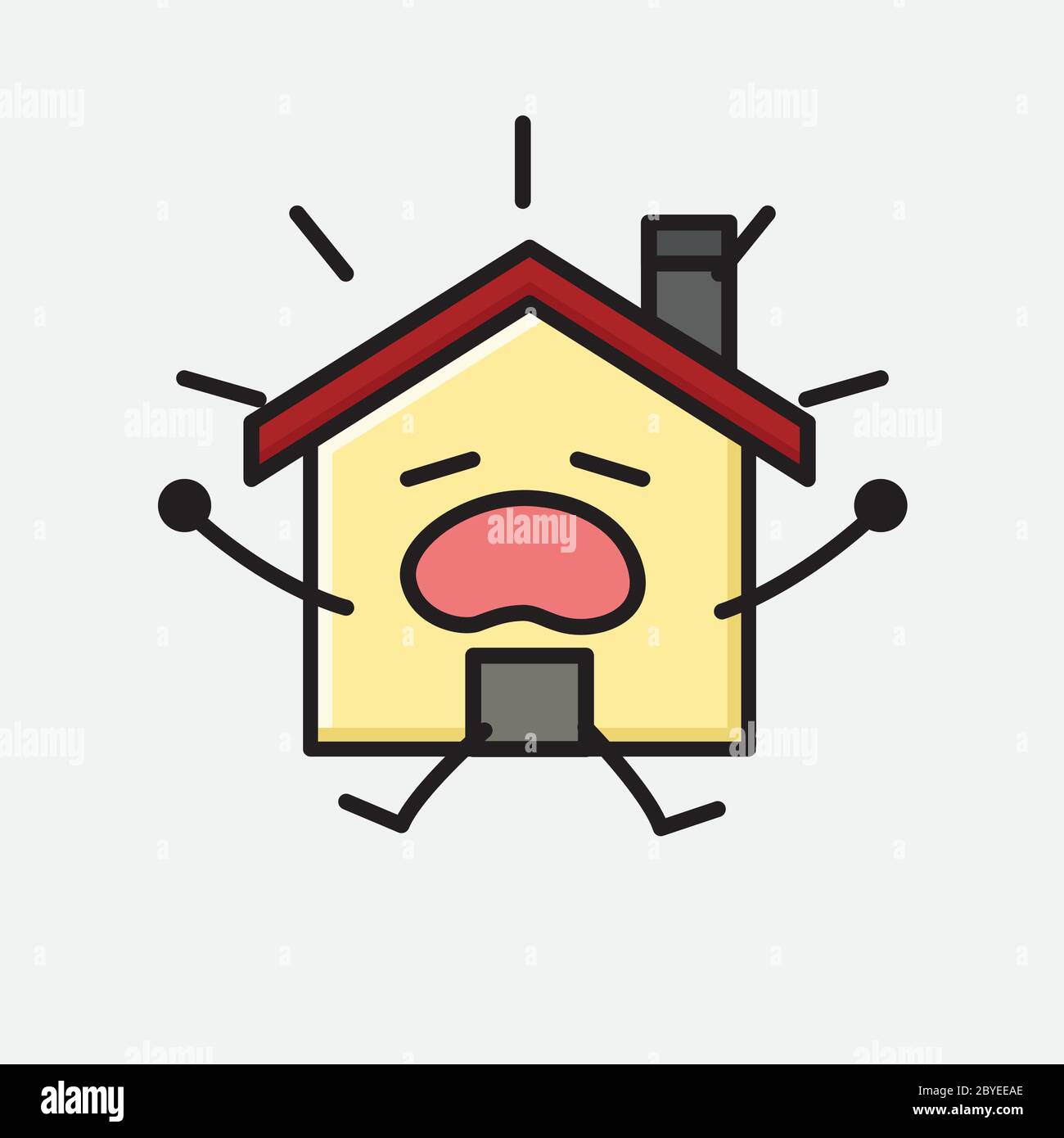 An illustration of Cute House Mascot Vector Character in Flat Design ...