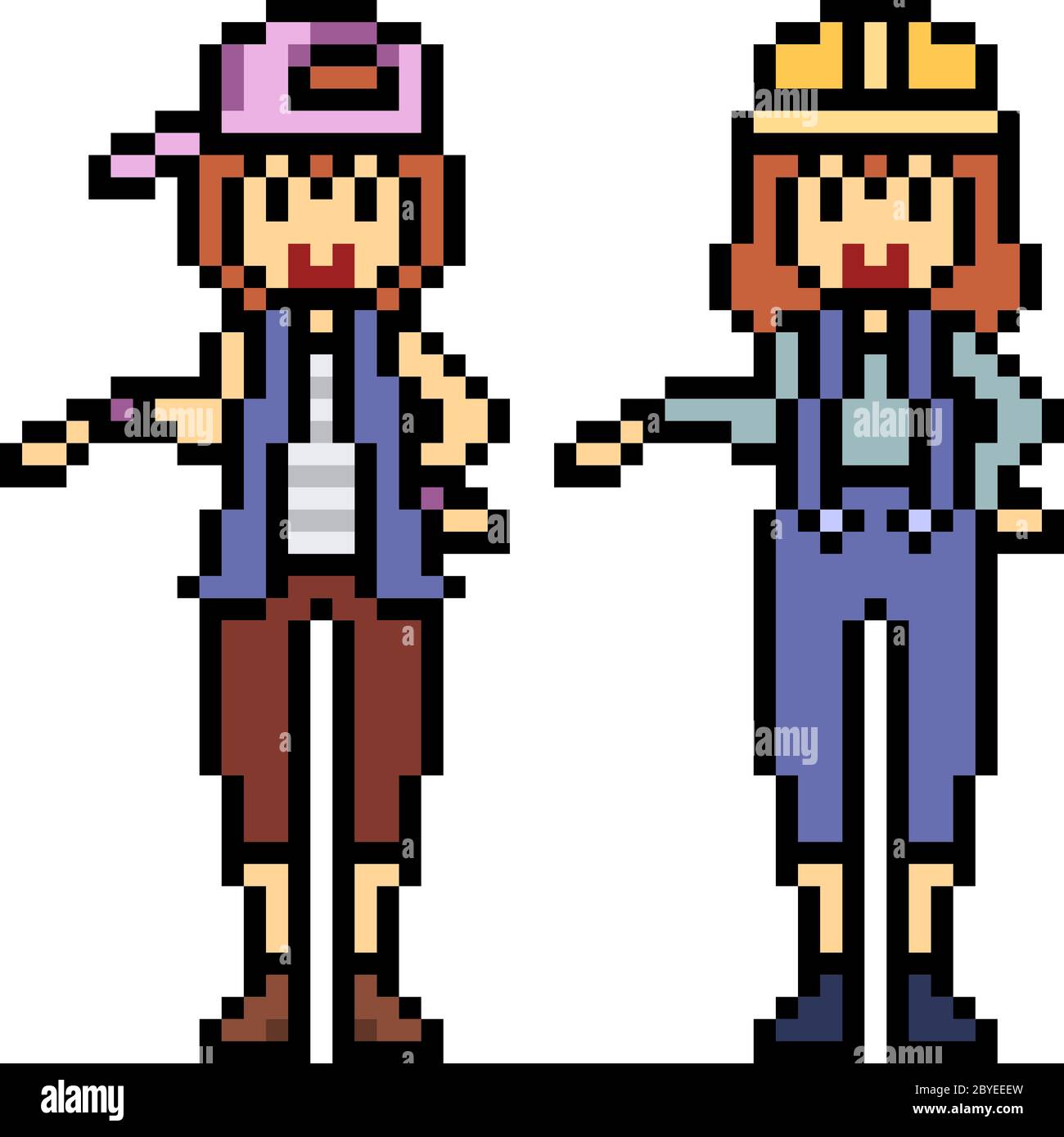vector pixel art fashion girl isolated Stock Vector Image & Art - Alamy