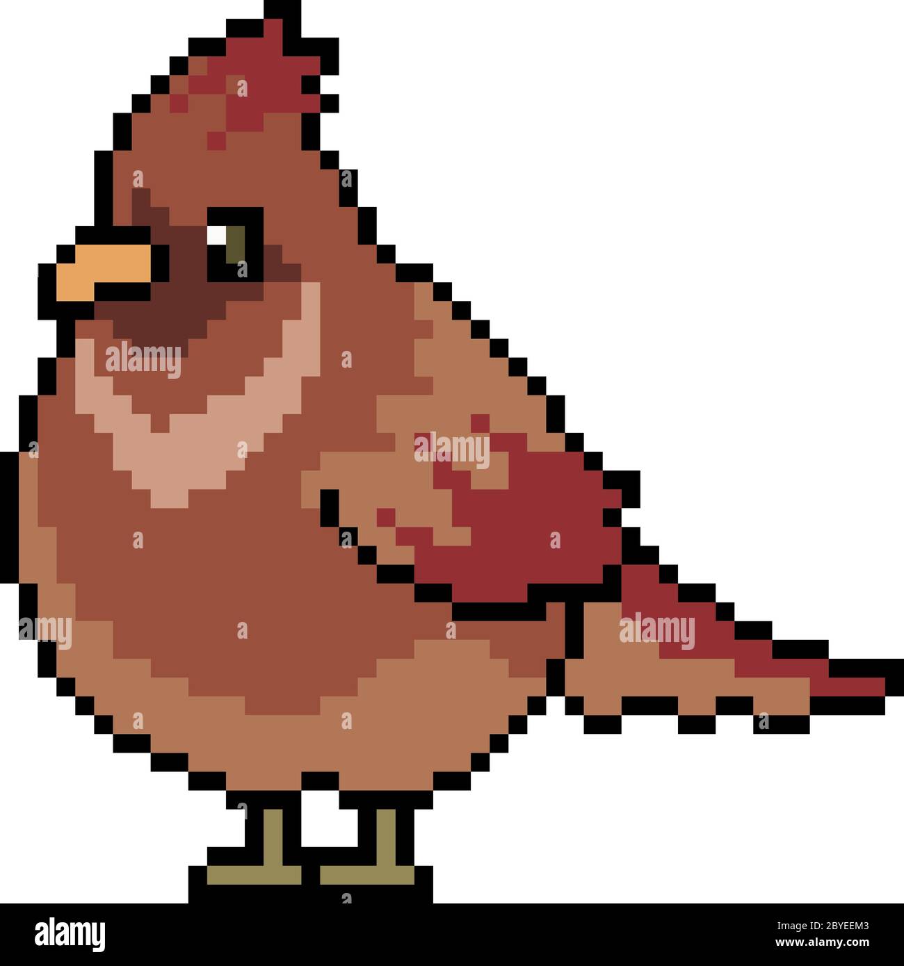 vector pixel art bird fat isolated Stock Vector Image & Art - Alamy