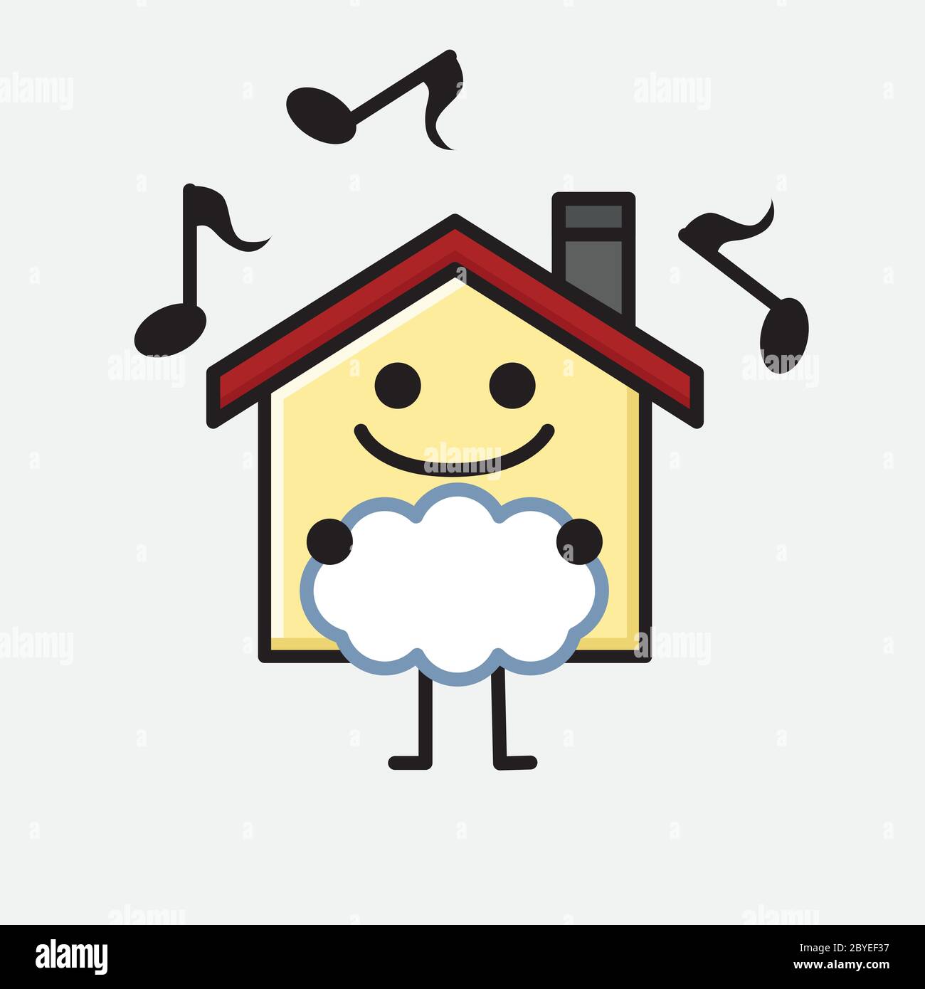 An illustration of Cute House Mascot Vector Character in Flat Design ...