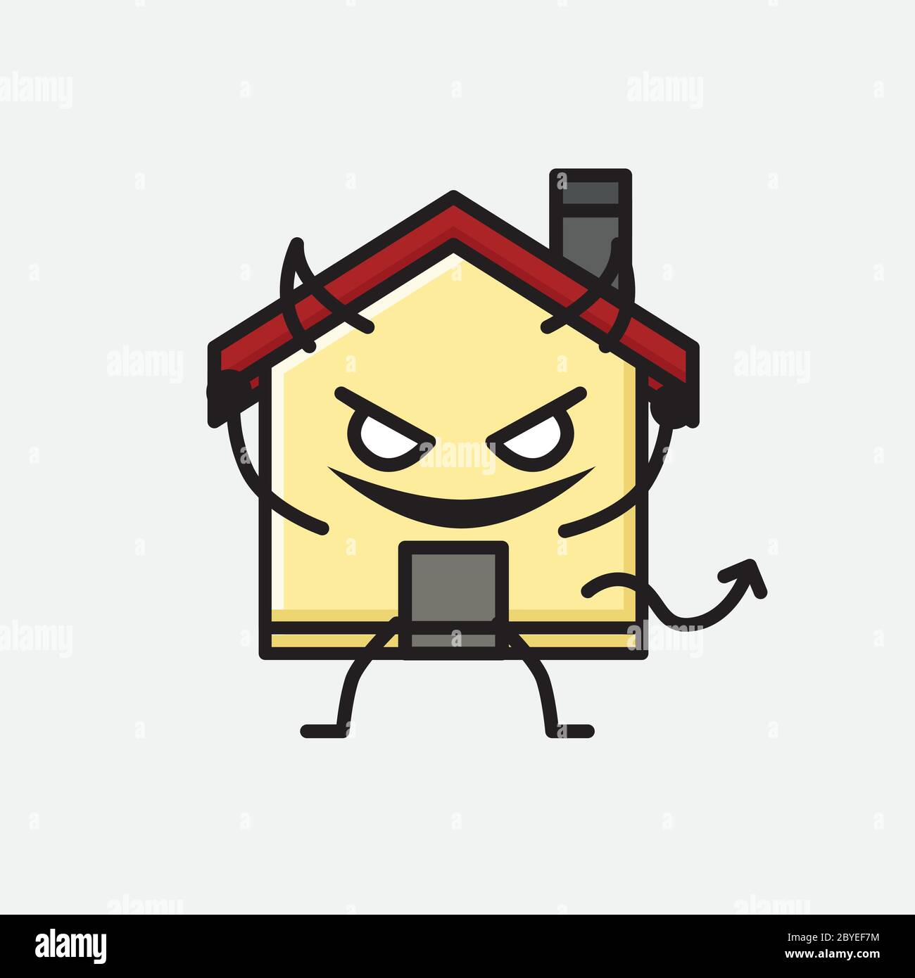 An illustration of Cute House Mascot Vector Character in Flat Design ...