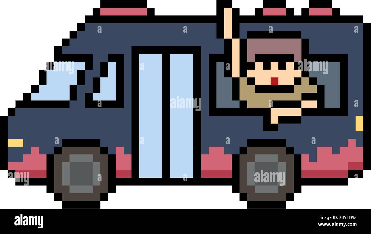vector pixel art travel van isolated Stock Vector Image & Art - Alamy