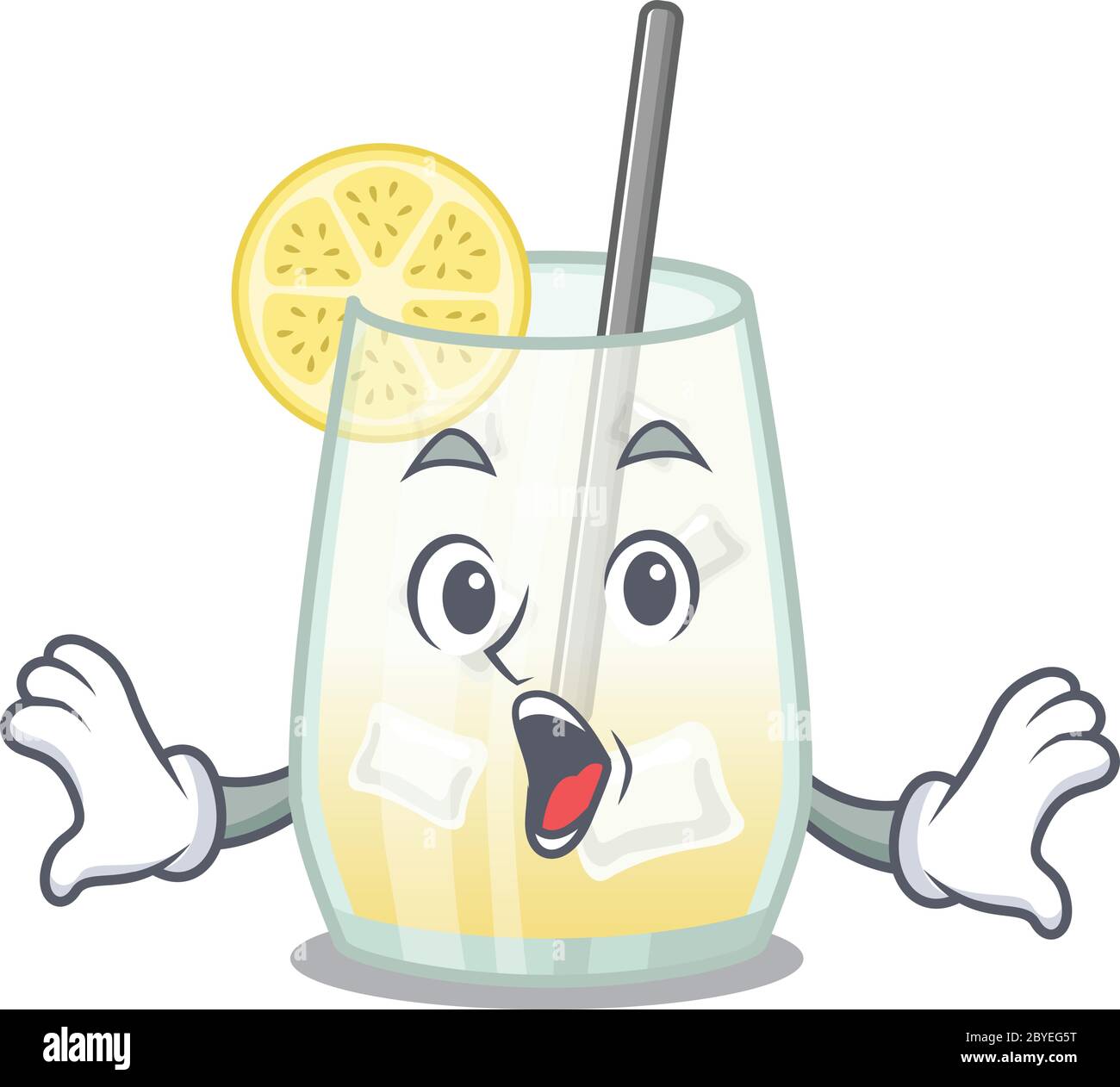 Tom collins cocktail mascot design concept having a surprised gesture ...