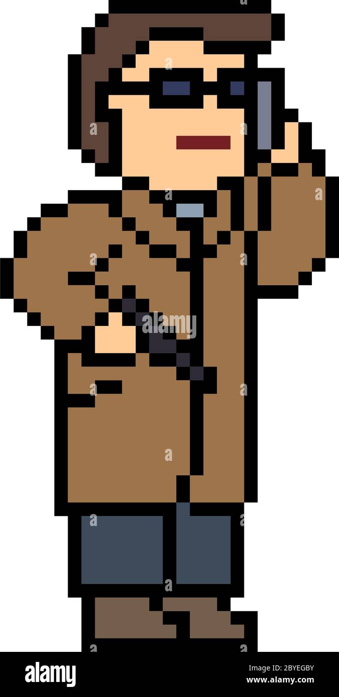 vector pixel art agent isolated Stock Vector Image & Art - Alamy