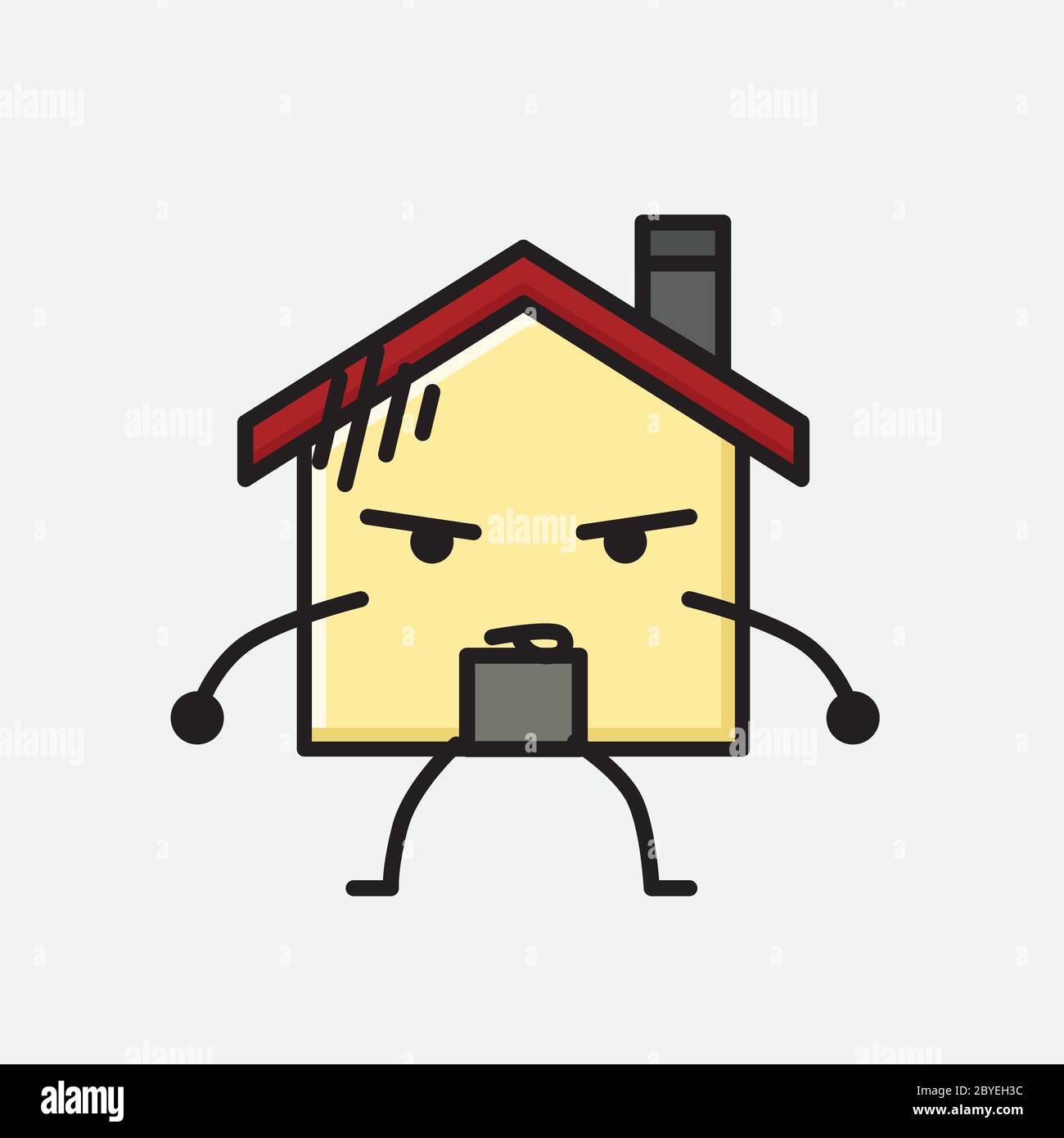 An illustration of Cute House Mascot Vector Character in Flat Design ...