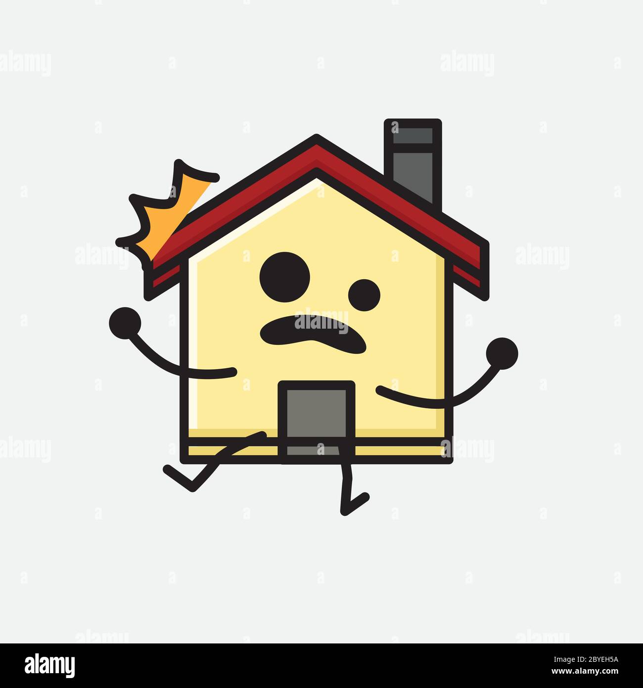An illustration of Cute House Mascot Vector Character in Flat Design ...
