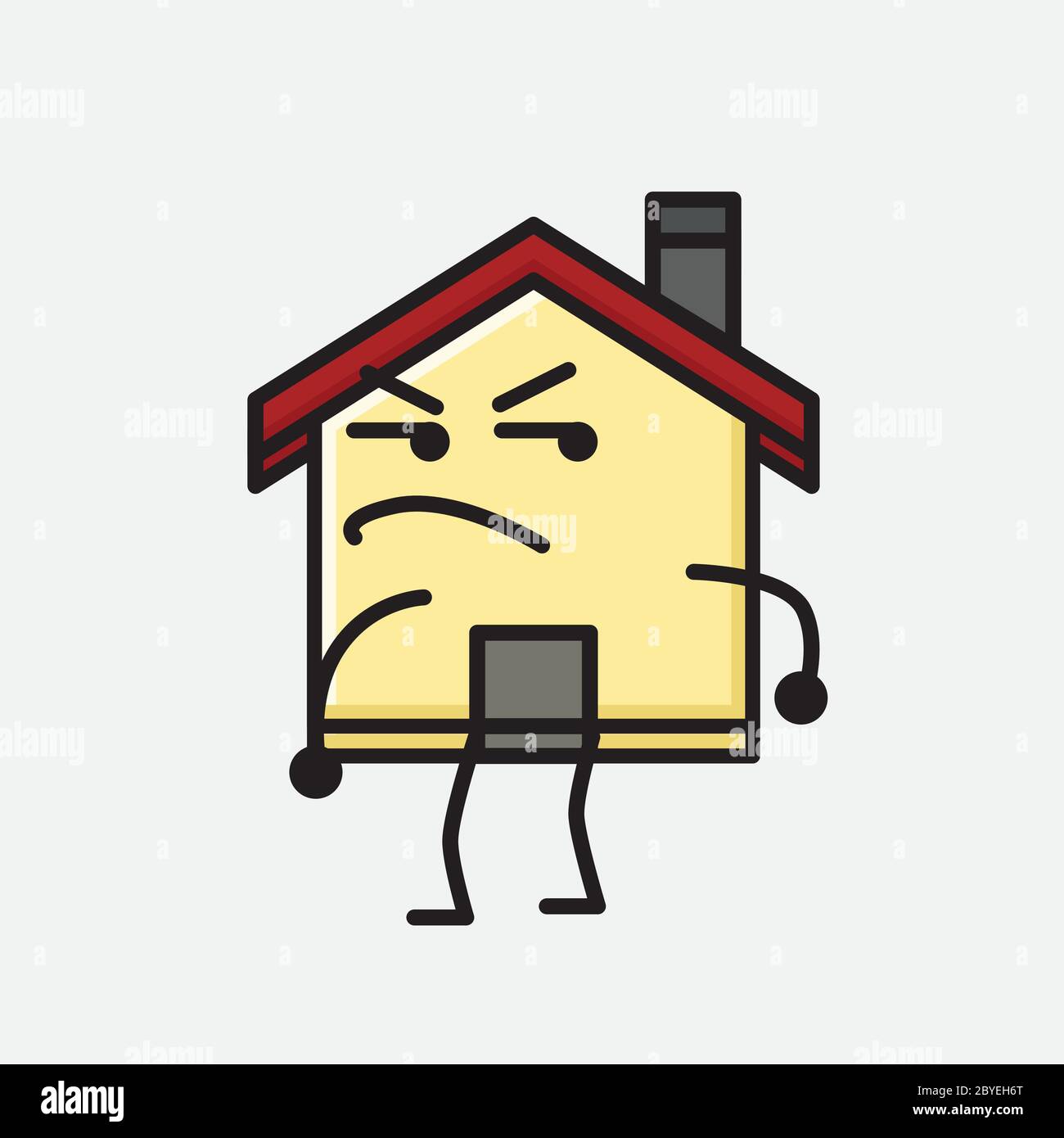 An illustration of Cute House Mascot Vector Character in Flat Design ...
