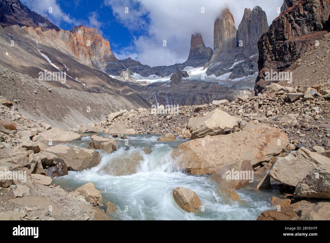 The towers of the Torres del Paine Stock Photo - Alamy