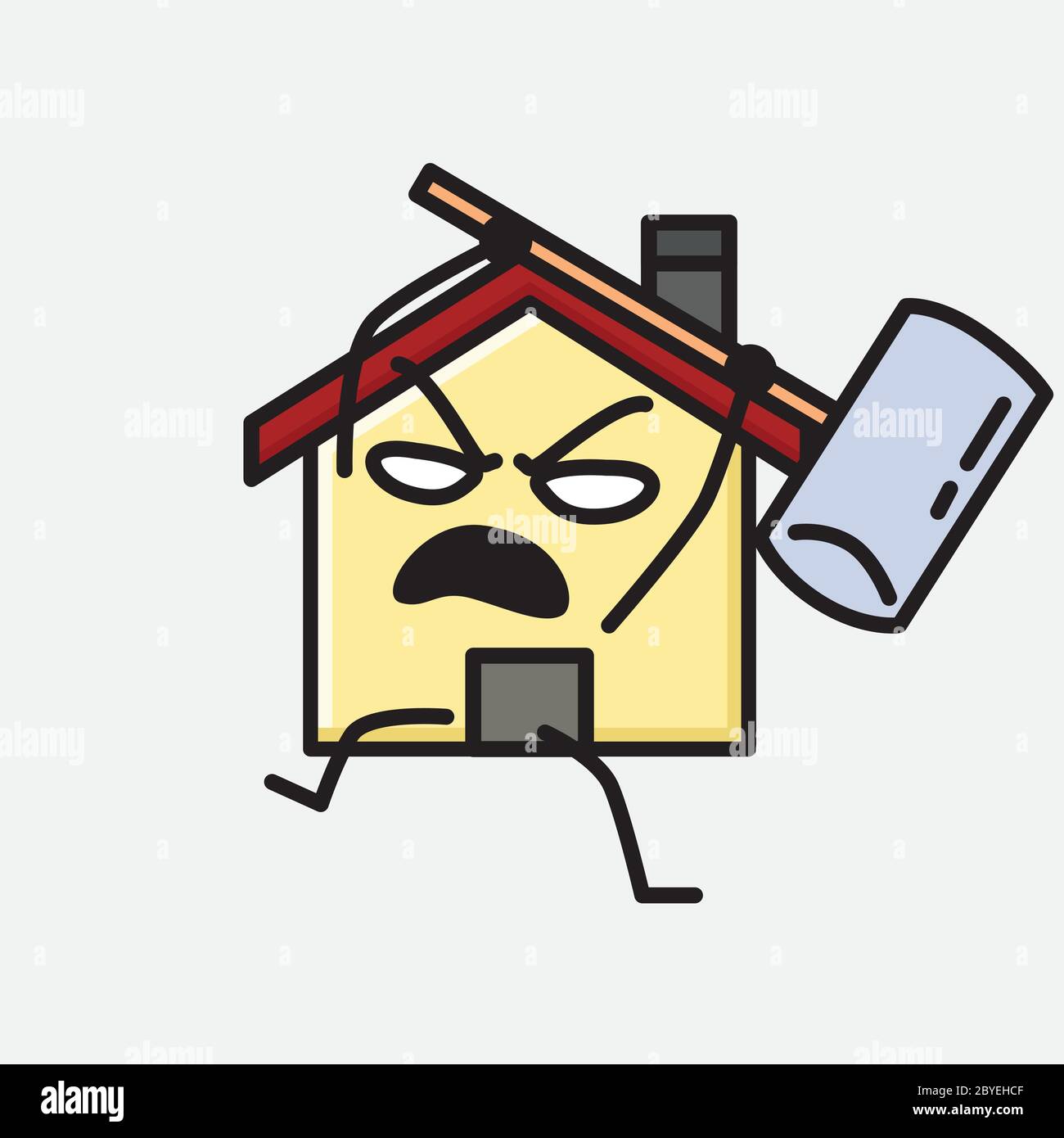 An illustration of Cute House Mascot Vector Character in Flat Design ...