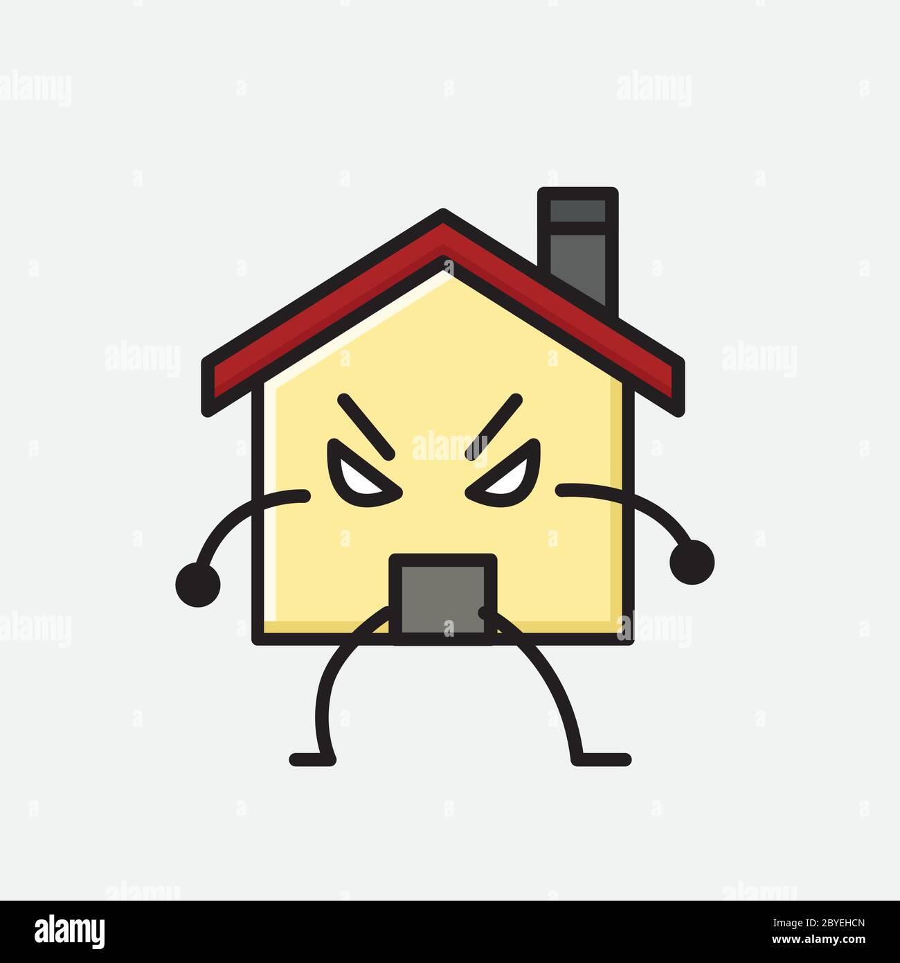 An illustration of Cute House Mascot Vector Character in Flat Design ...