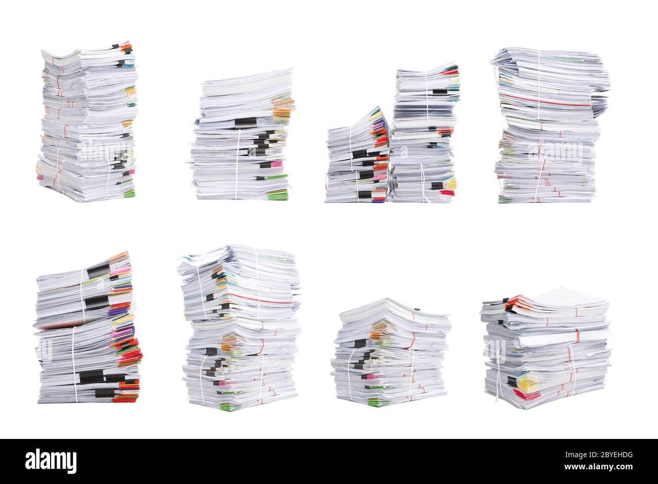 Set of Stack business papers isolated on white background Stock Photo ...
