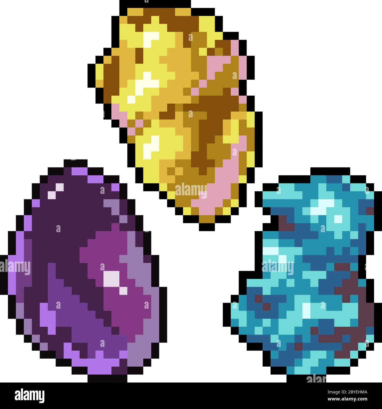 vector pixel art gemstone set isolated Stock Vector Image & Art - Alamy