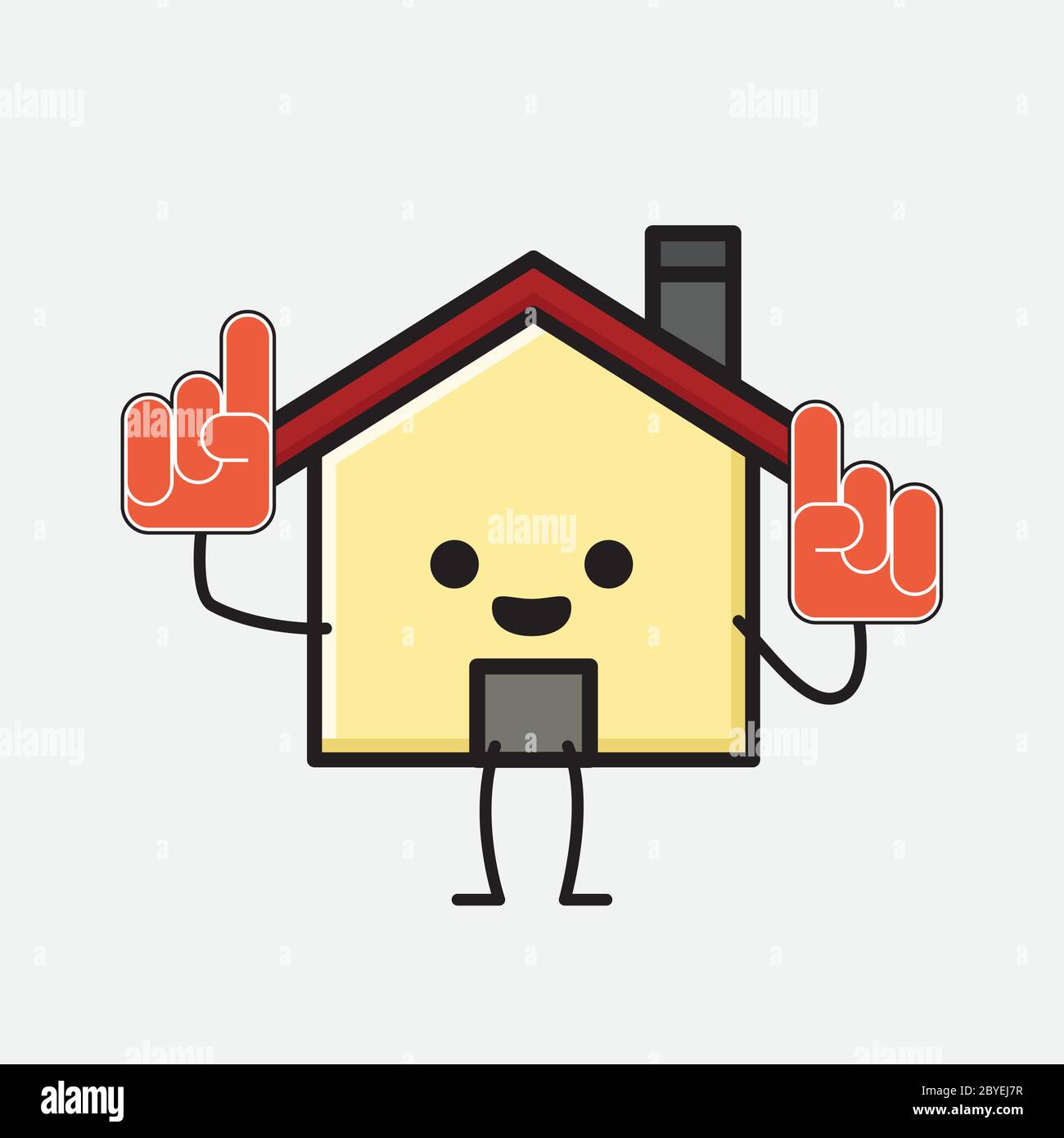 An illustration of Cute House Mascot Vector Character in Flat Design ...