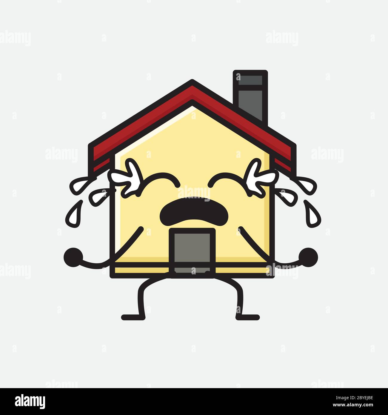 An illustration of Cute House Mascot Vector Character in Flat Design ...