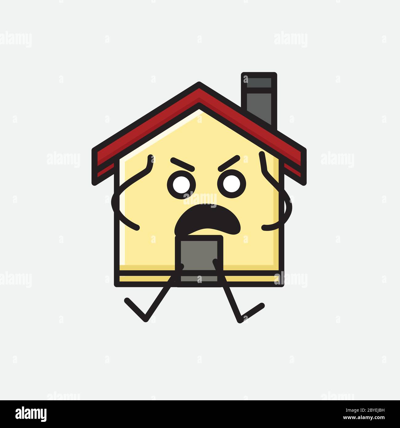 An illustration of Cute House Mascot Vector Character in Flat Design ...