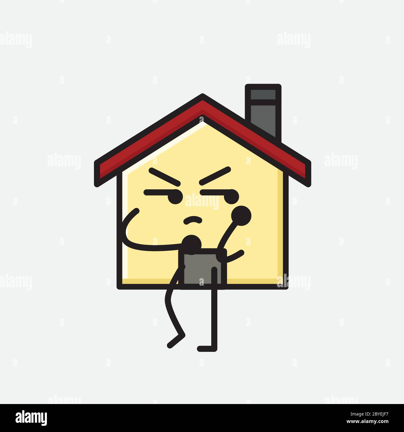 An illustration of Cute House Mascot Vector Character in Flat Design ...