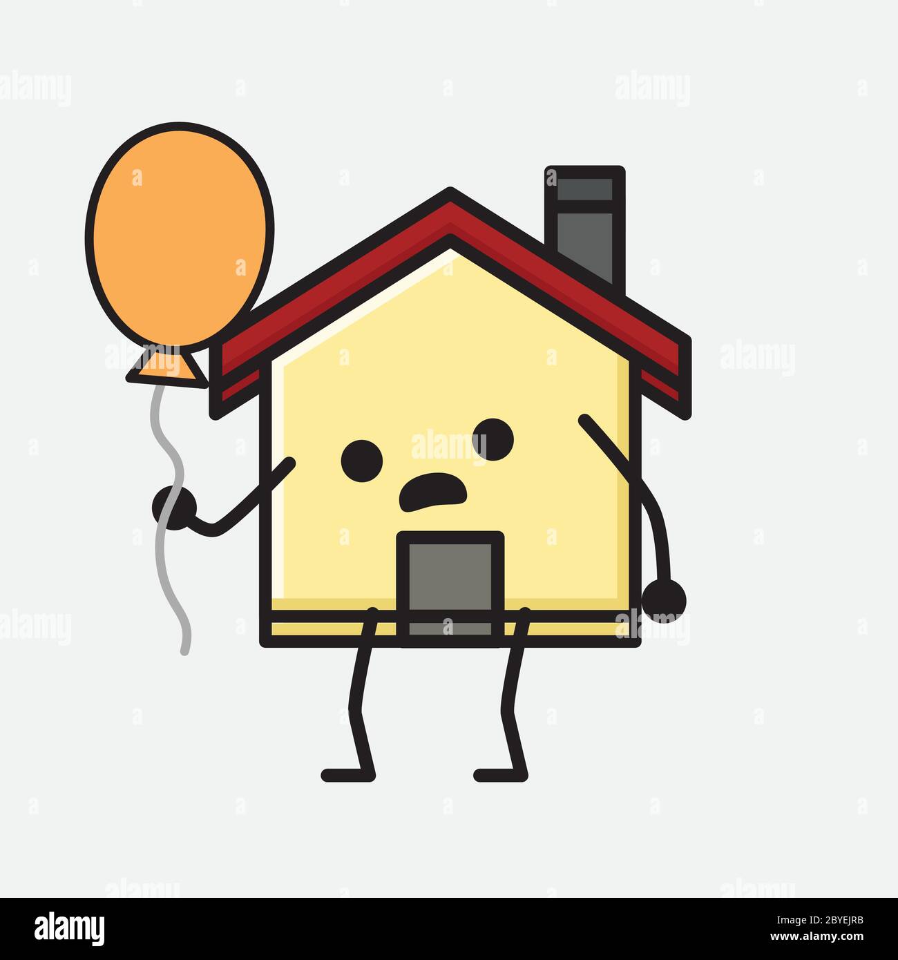 An illustration of Cute House Mascot Vector Character in Flat Design ...