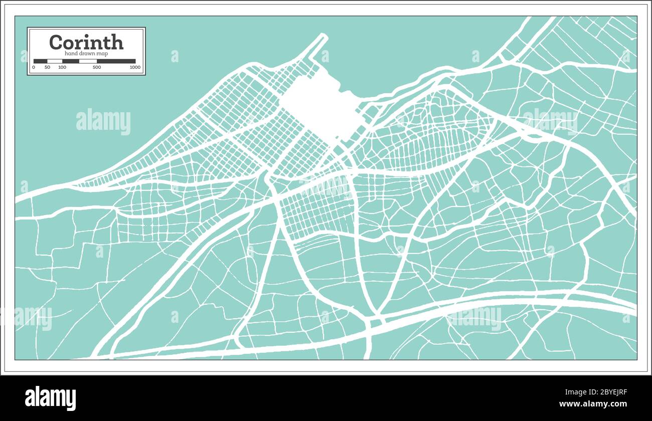 Retro corinth map hi-res stock photography and images - Alamy
