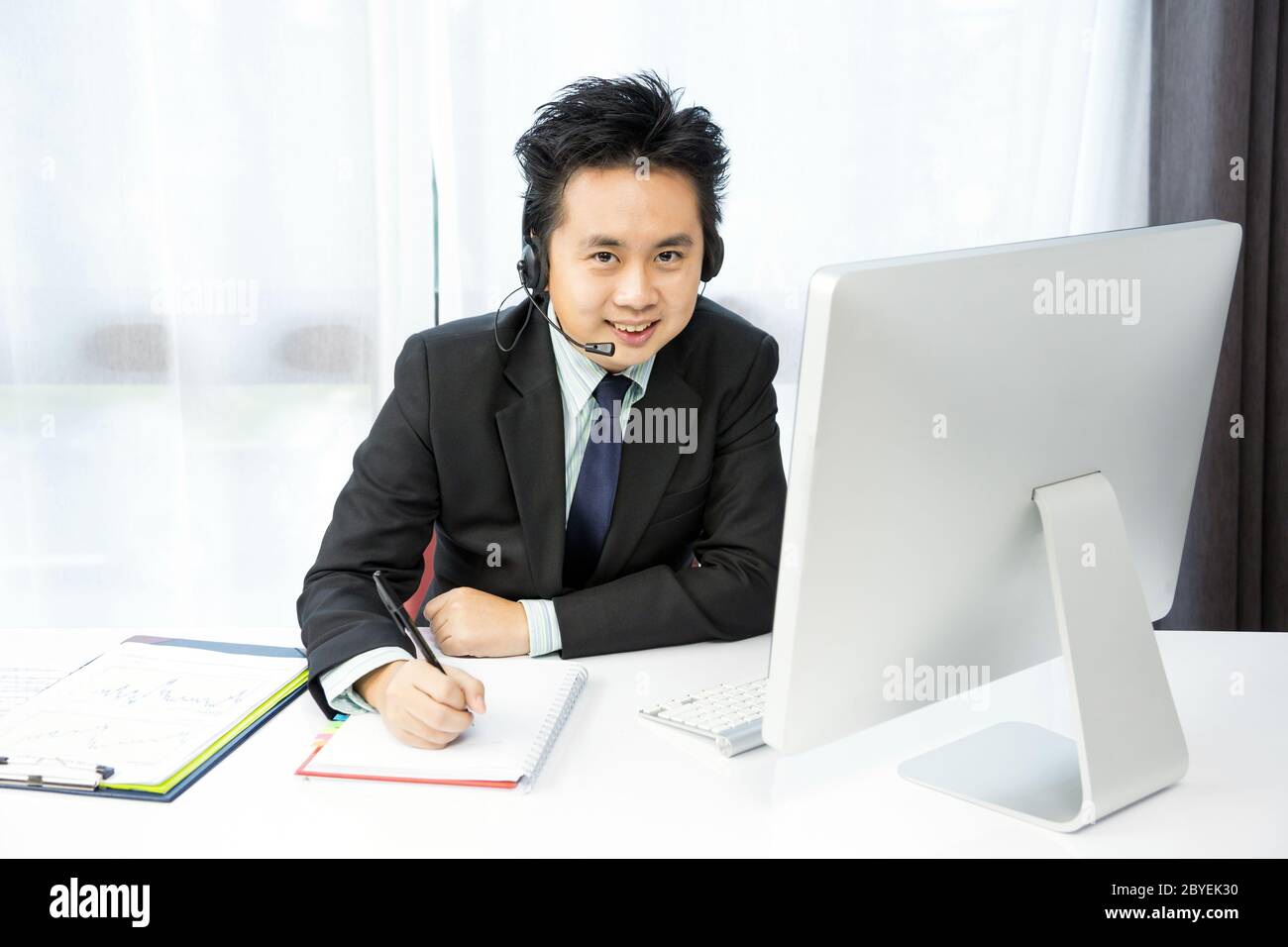 businessman Tele Conference Stock Photo - Alamy