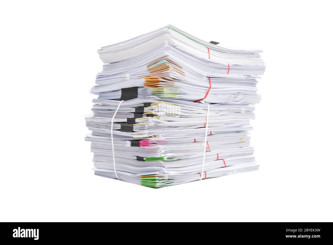 Stack of business papers isolated on white background Stock Photo - Alamy