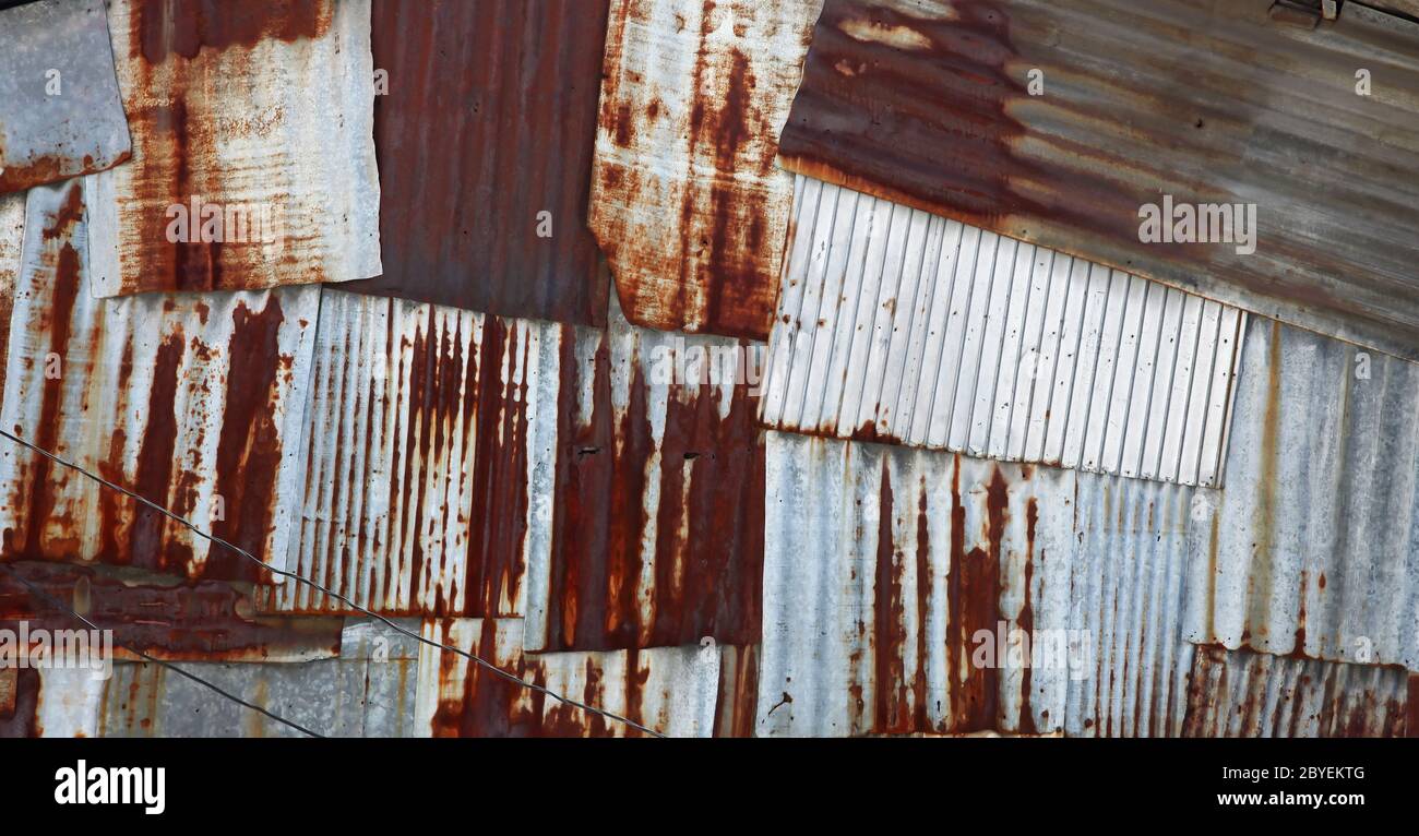 abstract old rusty galvanized and corrugated steel panel Stock Photo ...