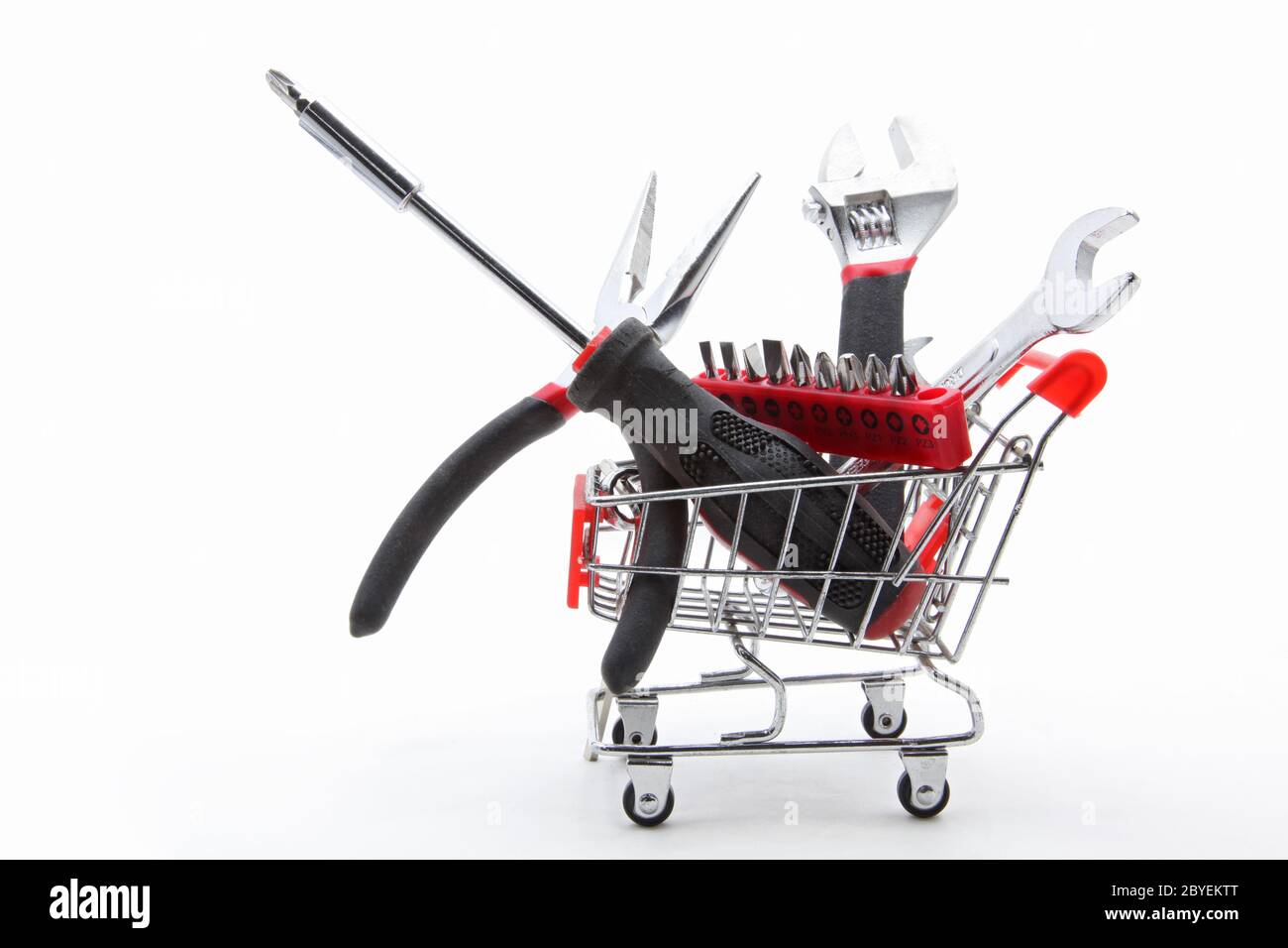 collection of construction tools in cart Stock Photo - Alamy