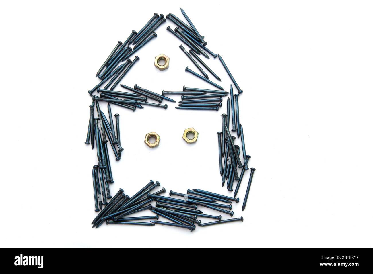 house from nails and bolts Stock Photo - Alamy