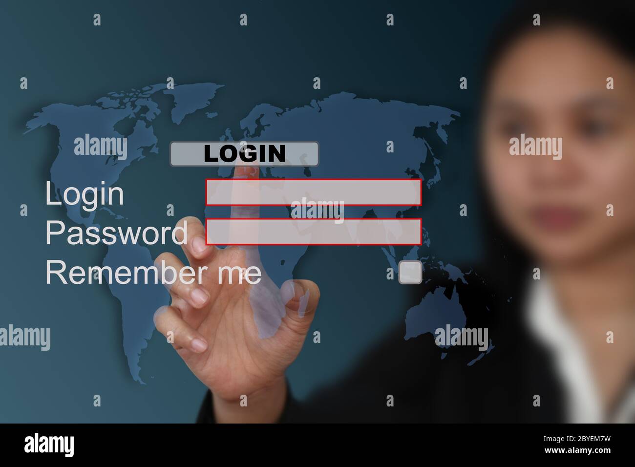 world System login Stock Photo - Alamy
