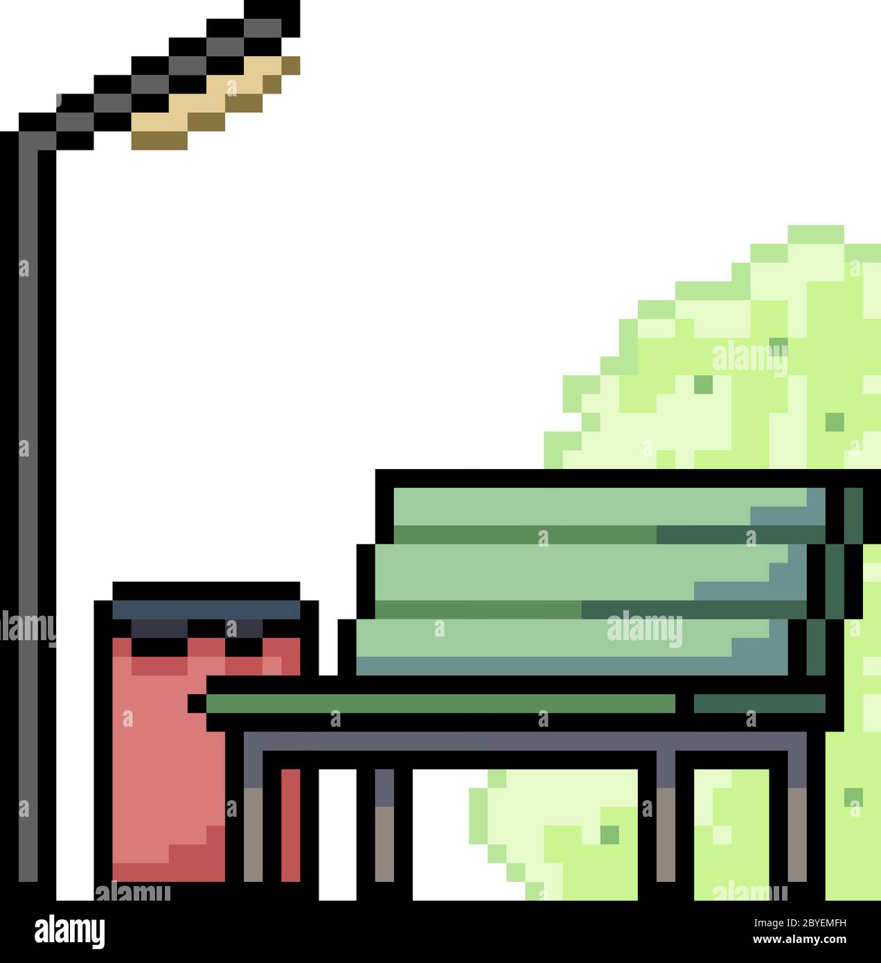 vector pixel art bench isolated Stock Vector Image & Art - Alamy