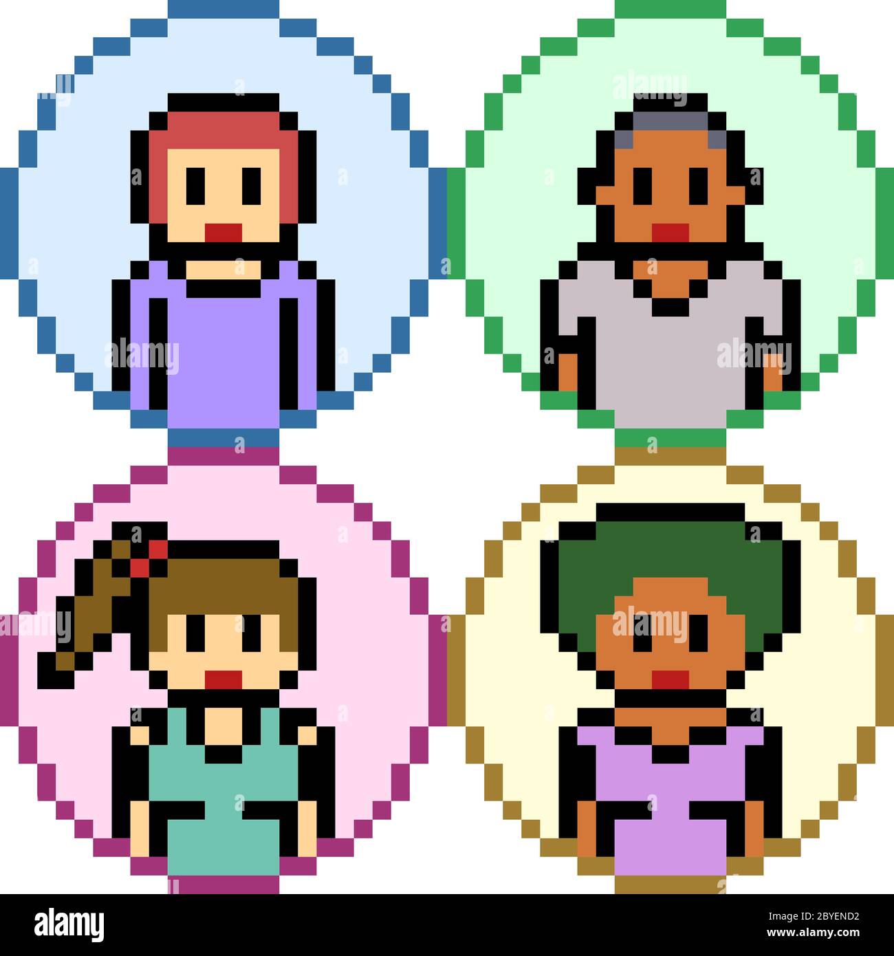 vector pixel art people isolated Stock Vector Image & Art - Alamy