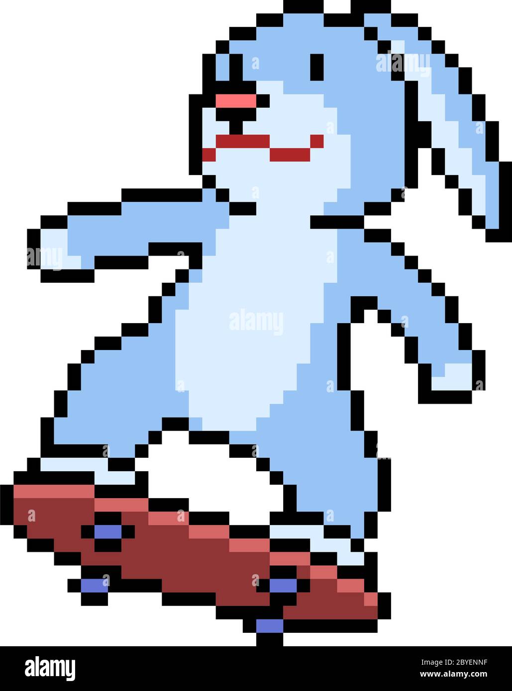 vector pixel art rabbit skateboard isolated Stock Vector Image & Art ...
