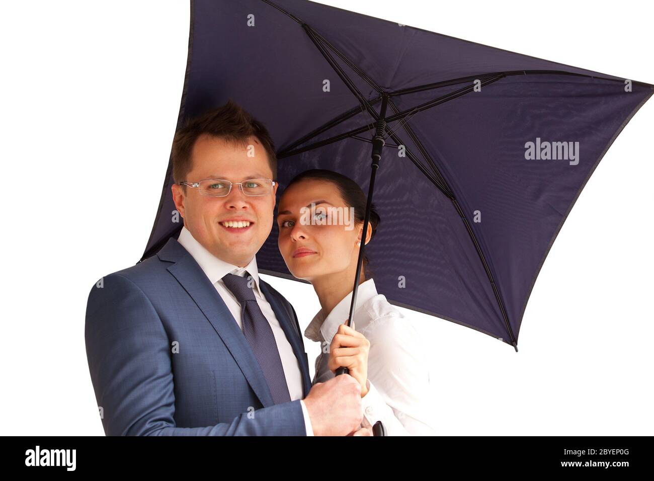 business couple under an umbrella Stock Photo - Alamy