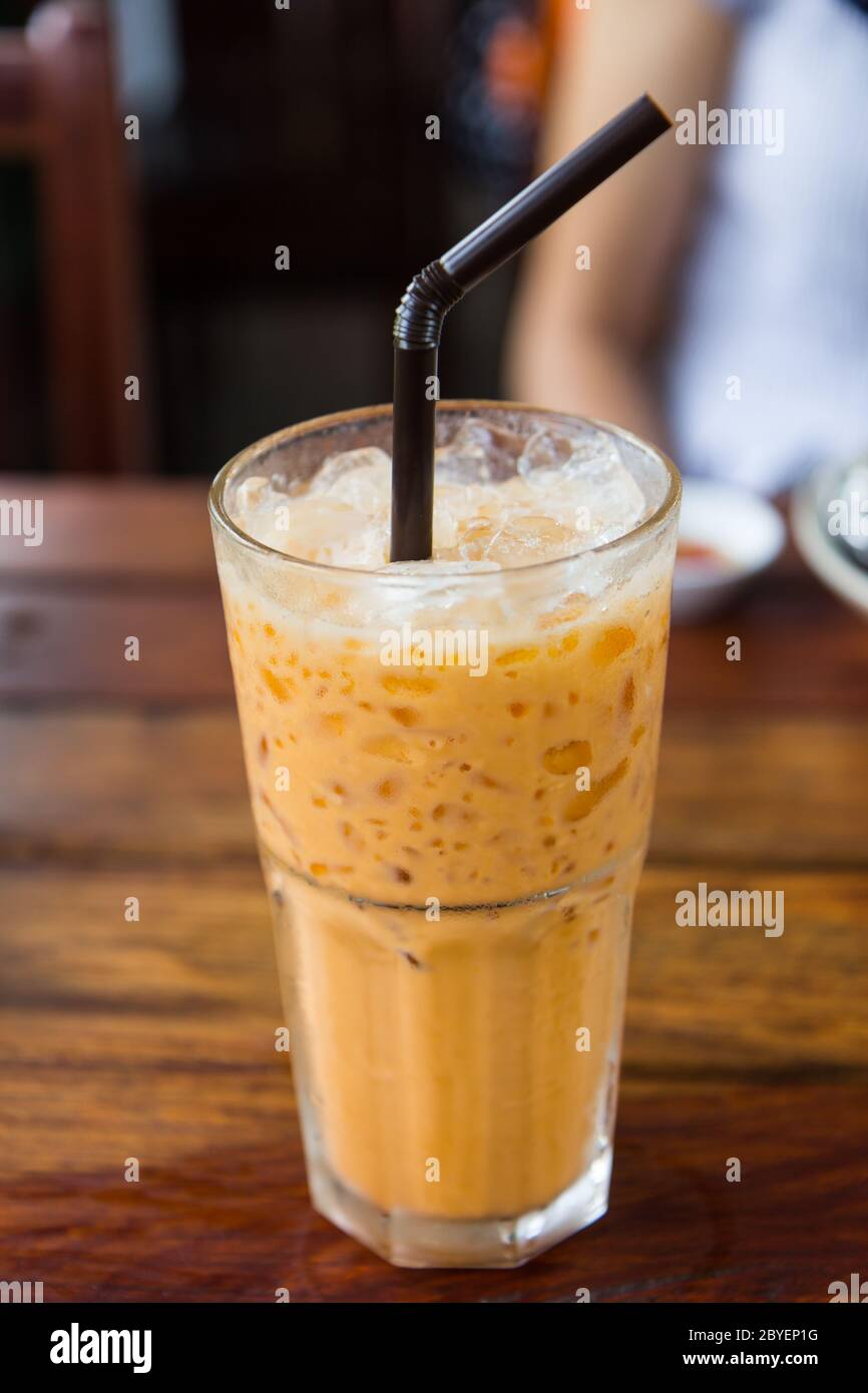 Thai Ice Tea on the table Thai style Stock Photo - Alamy