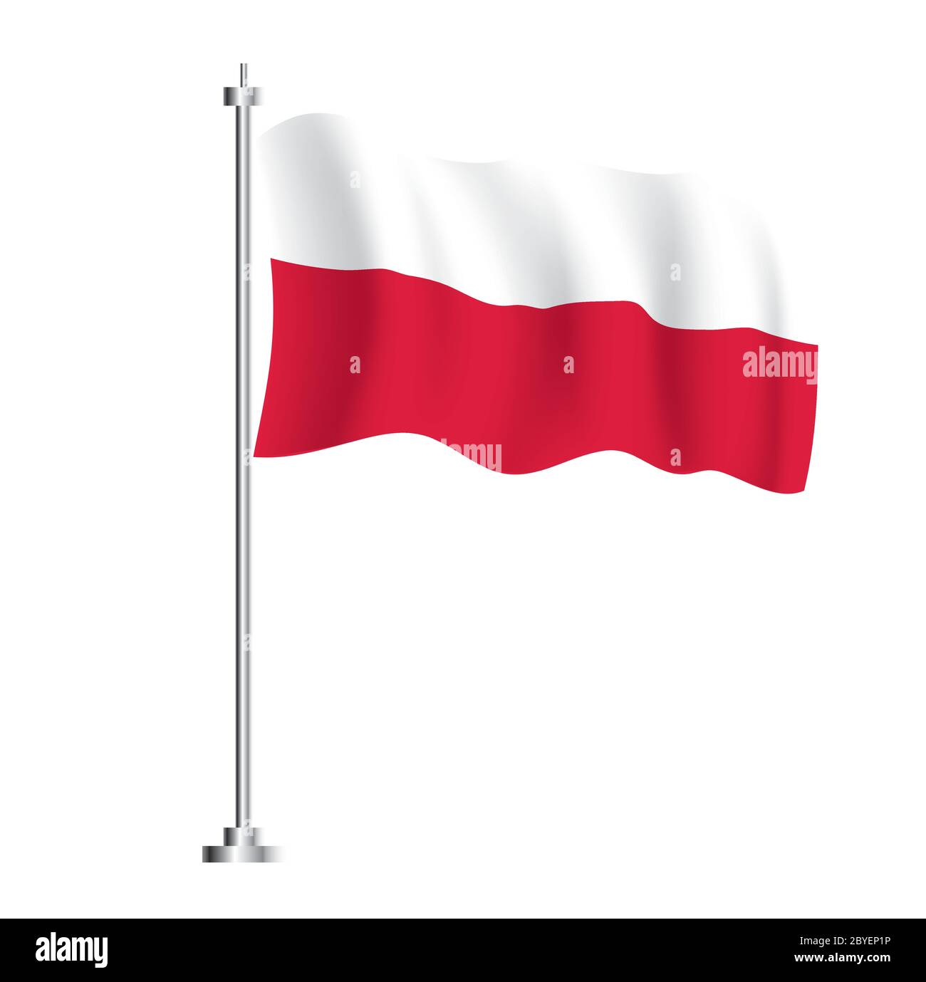 Polish Flag. Isolated Wave Flag of Poland Country. Vector Illustration ...